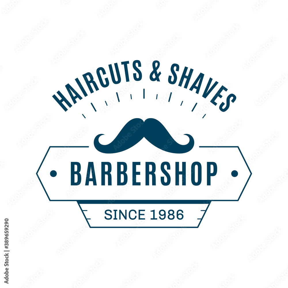 Barbershop simple minimalist logo design on white background Stock ...