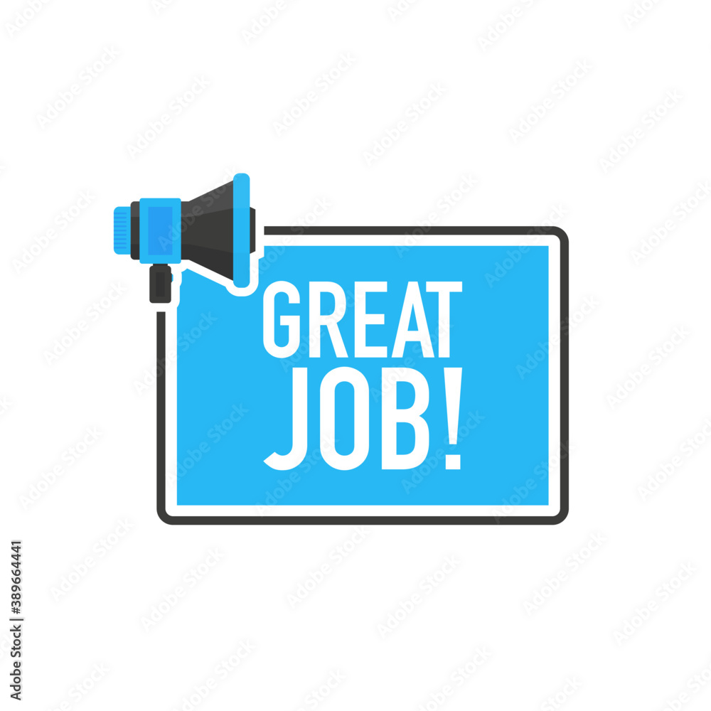 Great Job banner megaphone. Amazing banner for marketing design ...