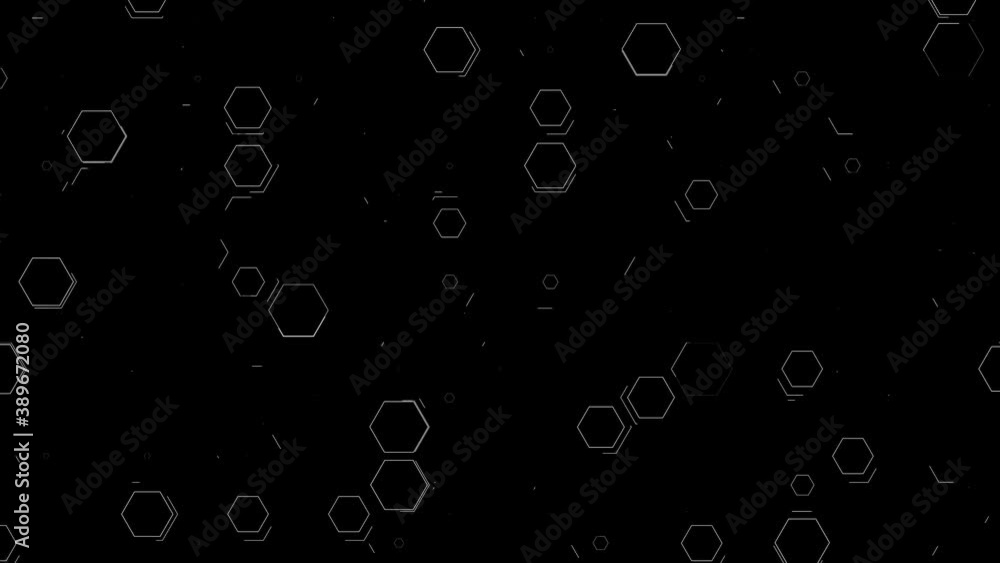 Looping hexagon 2D shape animation.Seamlessly animated shapes.2D ...