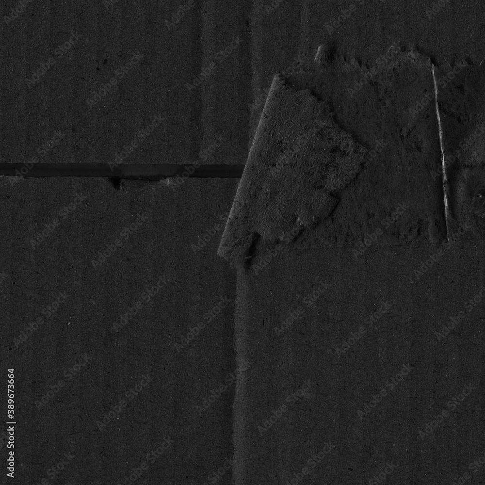 Black vintage rough sheet of carton. Recycled environmentally friendly ...