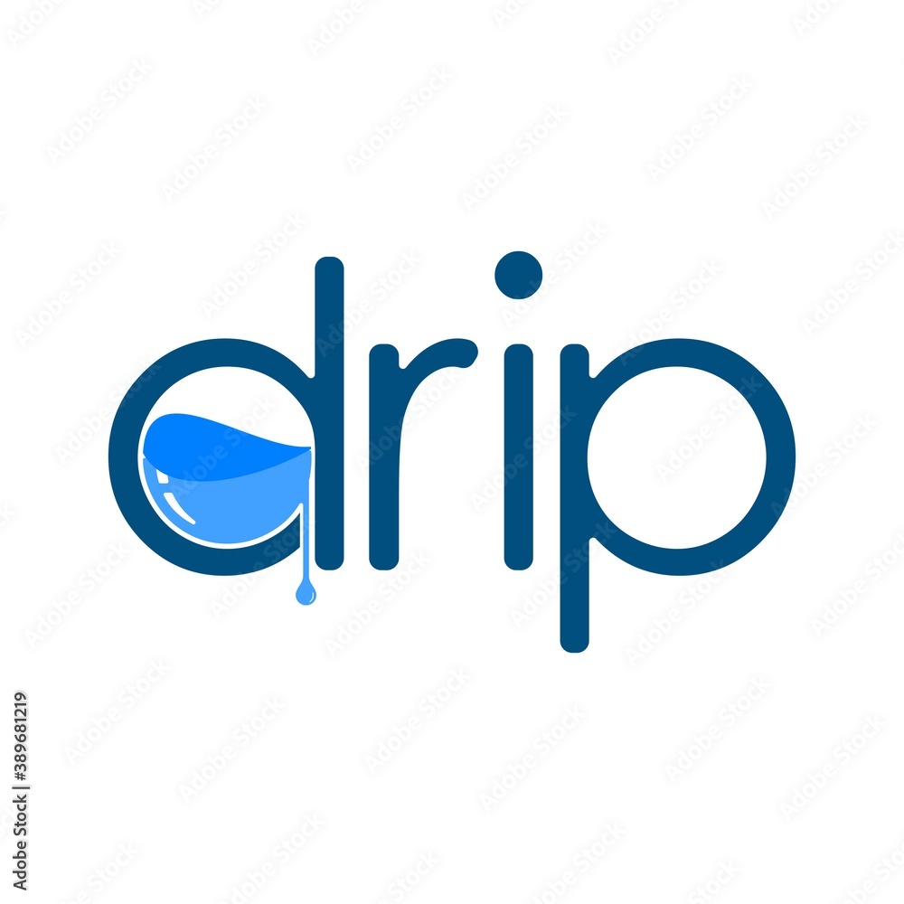 simple typhography drip water vector logo Stock Vector | Adobe Stock