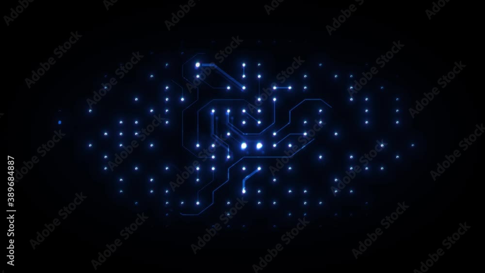 Abstract Cyber Technology Chipset Motherboard Background Animation/ 4k ...