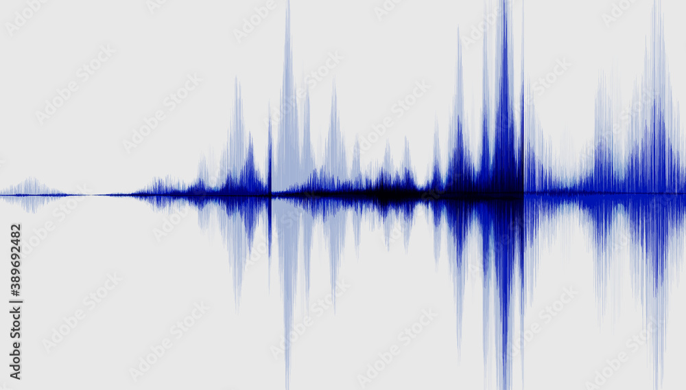 Waving Blue Digital Sound Wave on white Background,technology and ...