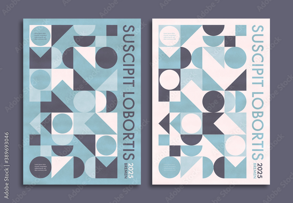 Mid Century Modern Geometric Event Poster Layout Stock Template | Adobe ...