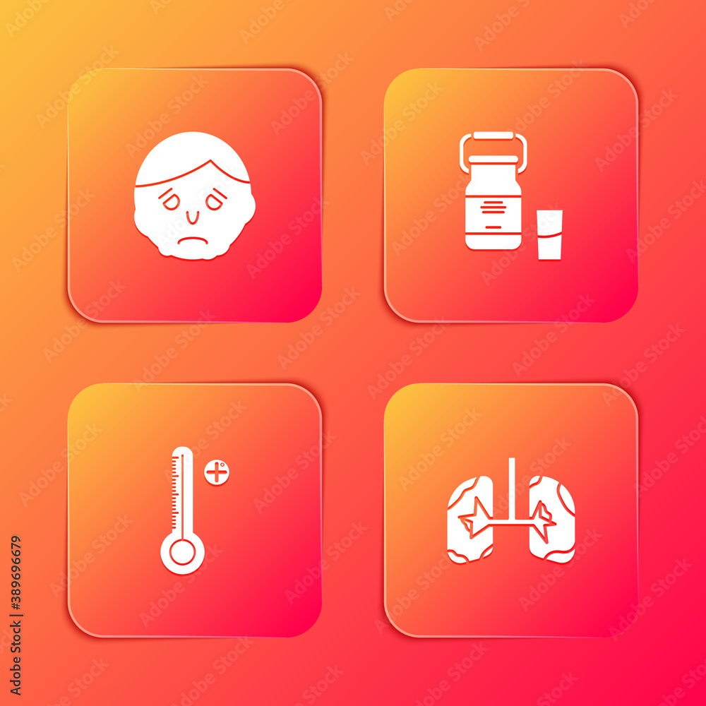 Set Inflammation on face, Can container for milk, Medical digital ...