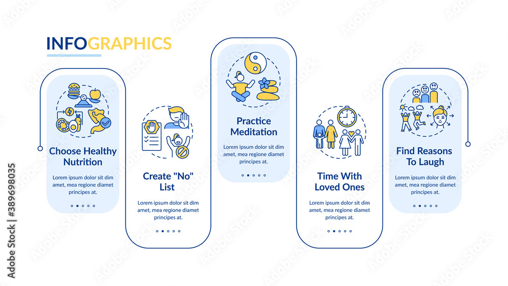 Self care checklist vector infographic template. Choose healthy ...