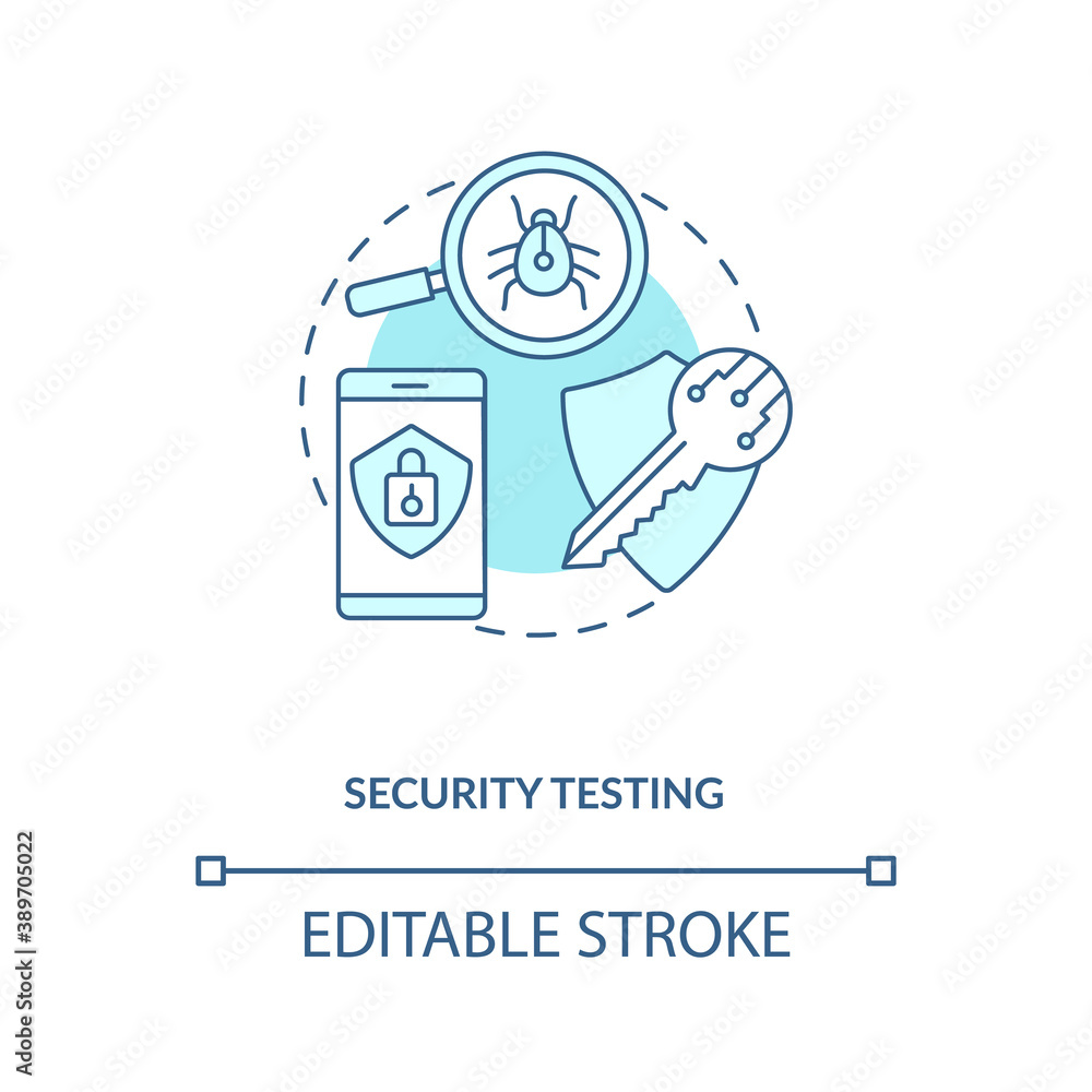 Security Testing Concept Icon App Testing Components Checking Project