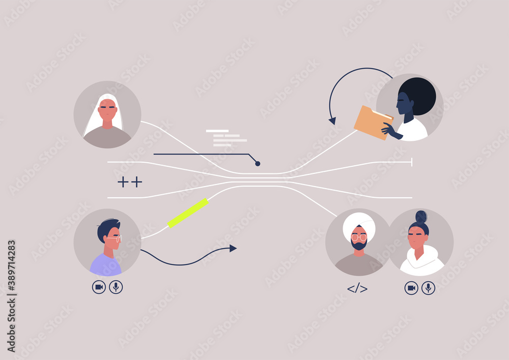 A flow chart representing the system of work assignments, a teamwork ...