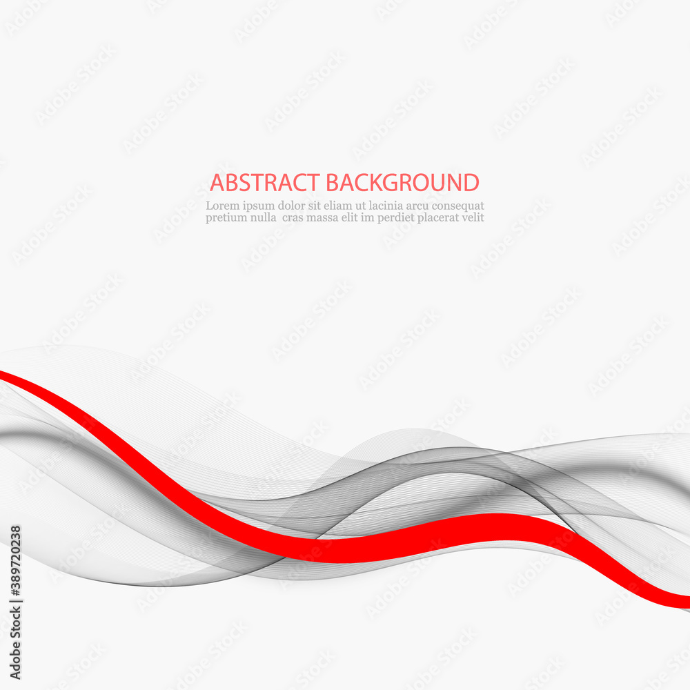 Elegant abstract background Gray and red wave flow background Stock ...