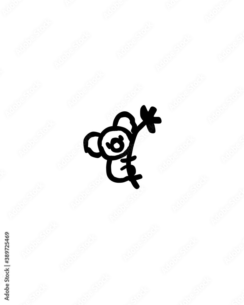 Cartoon koala. coloring book. illustration of cute animal. doodle koala ...