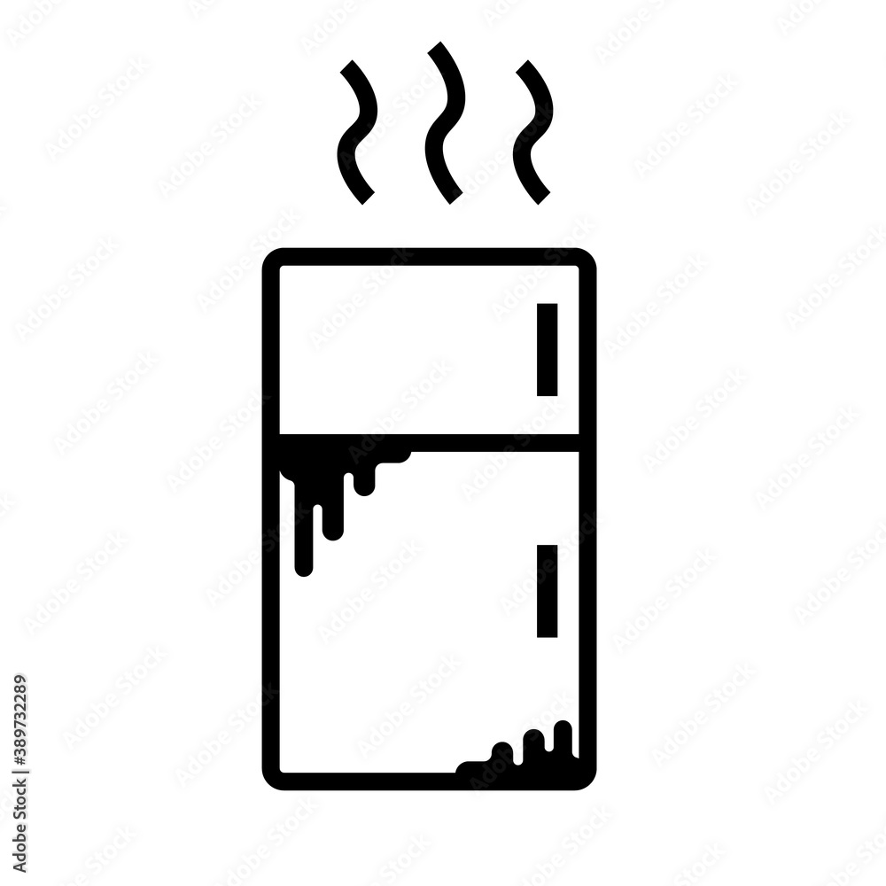 Dirty fridge line icon. Clipart image isolated on white background ...