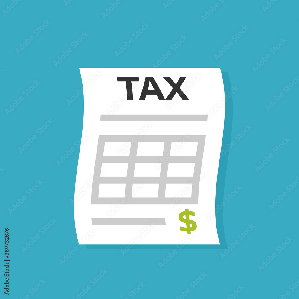 Tax payment form simple icon. Clipart image isolated on white ...