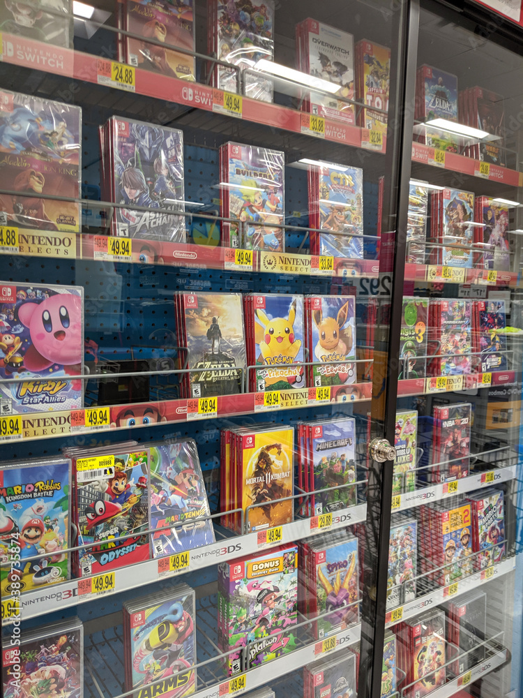 Nintendo Switch games on display at Walmart Stock Photo | Adobe Stock