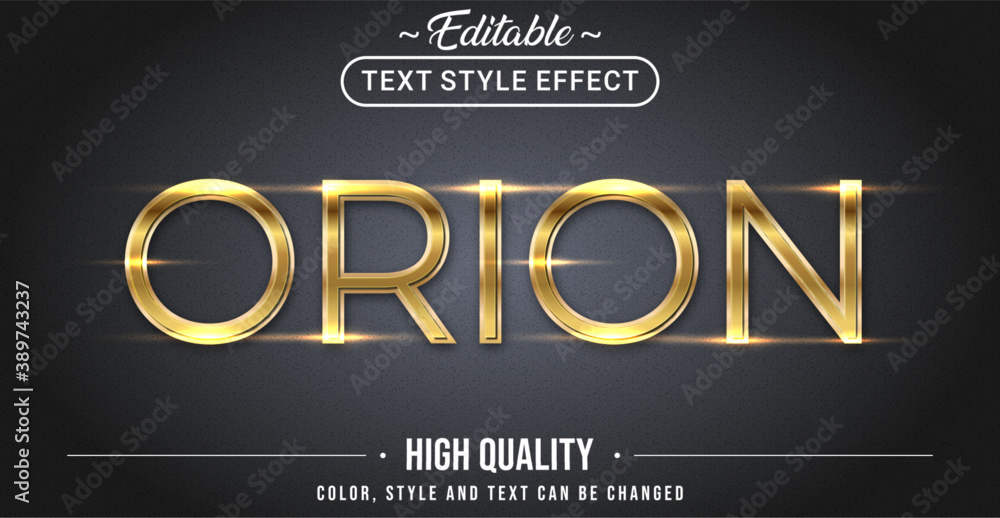 Editable text style effect - Orion theme style. Stock Vector | Adobe Stock