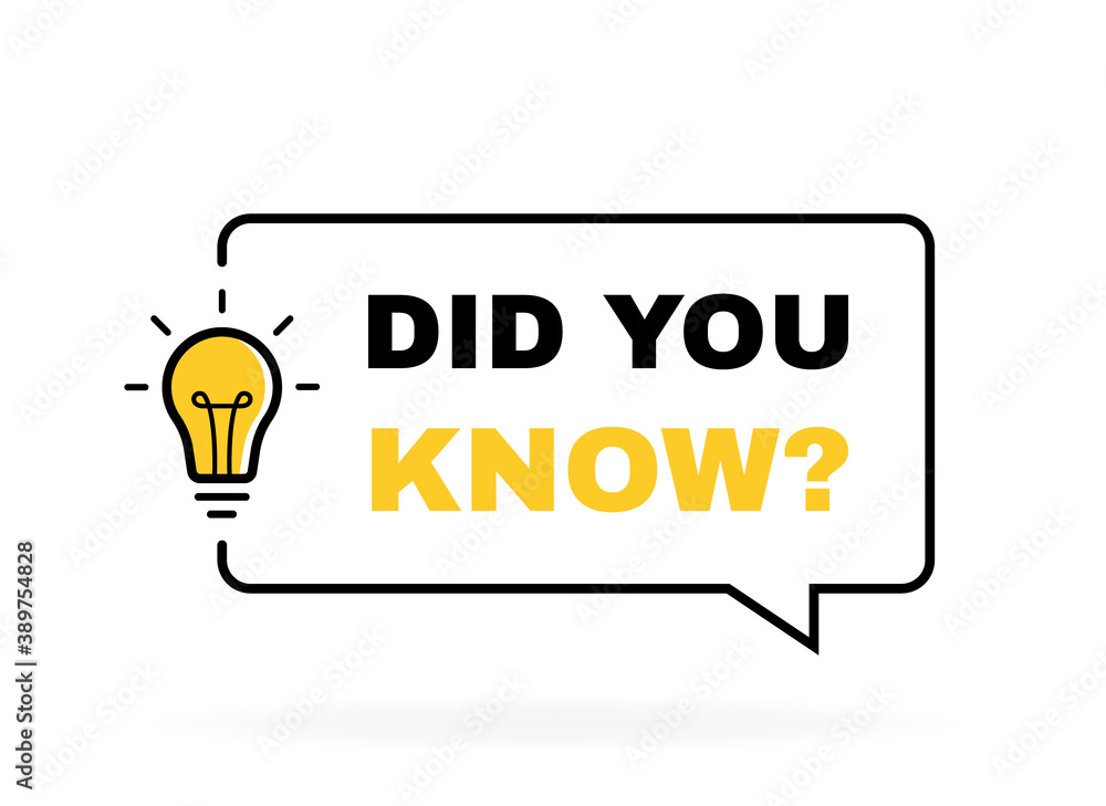 Did you know geometric message bubble with light bulb emblem. Banner ...