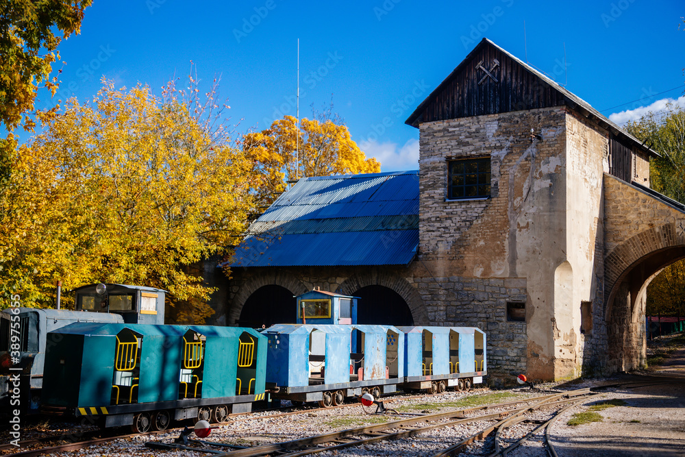 Preserved typical mine building at industrial open air museum Solvay ...