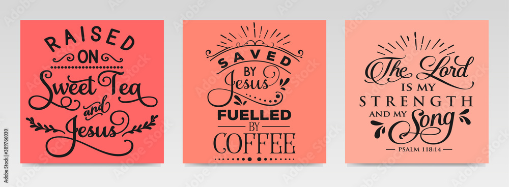 Faith quotes letter typography set illustration. Stock Vector | Adobe Stock