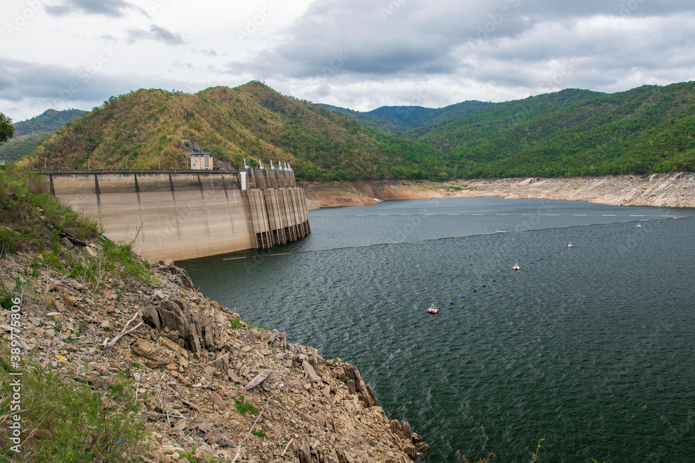 Image of view of bhumibol dam in tak Thailand. Hydro Power Electric Dam ...