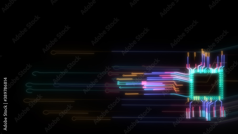 Futuristic digital intelligent chip data processing technology full ...