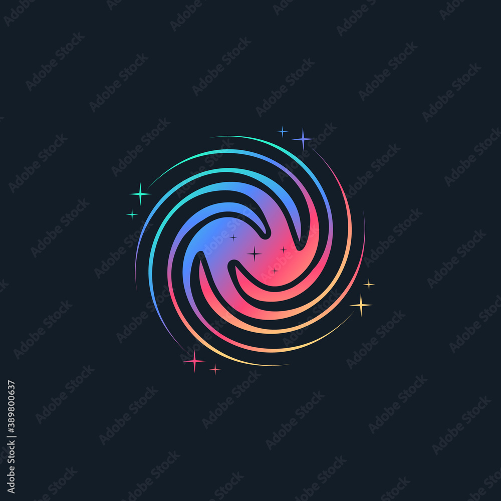 nebula logo abstract illustration colorful Stock Vector | Adobe Stock