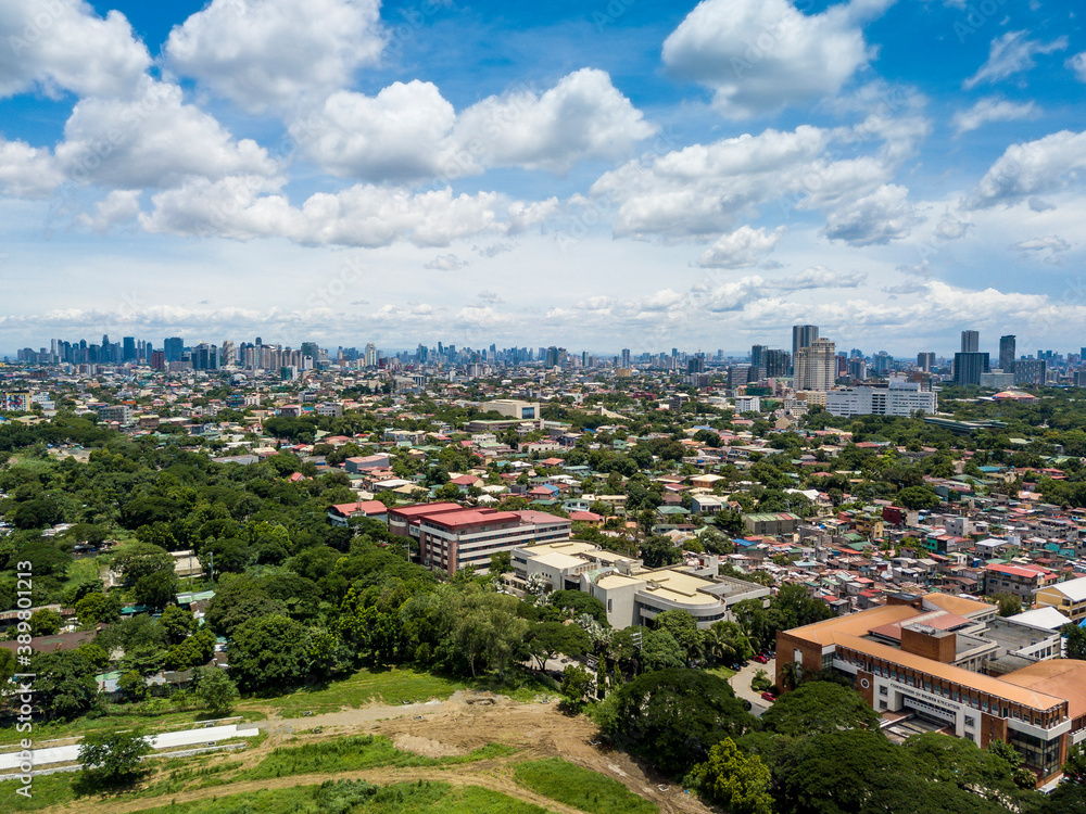 Quezon City, Philippines - Mega Manila skyline as seen near University ...