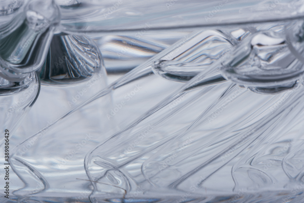 Glass medical ampoule vial for injection. Medicine is liquid sodium ...