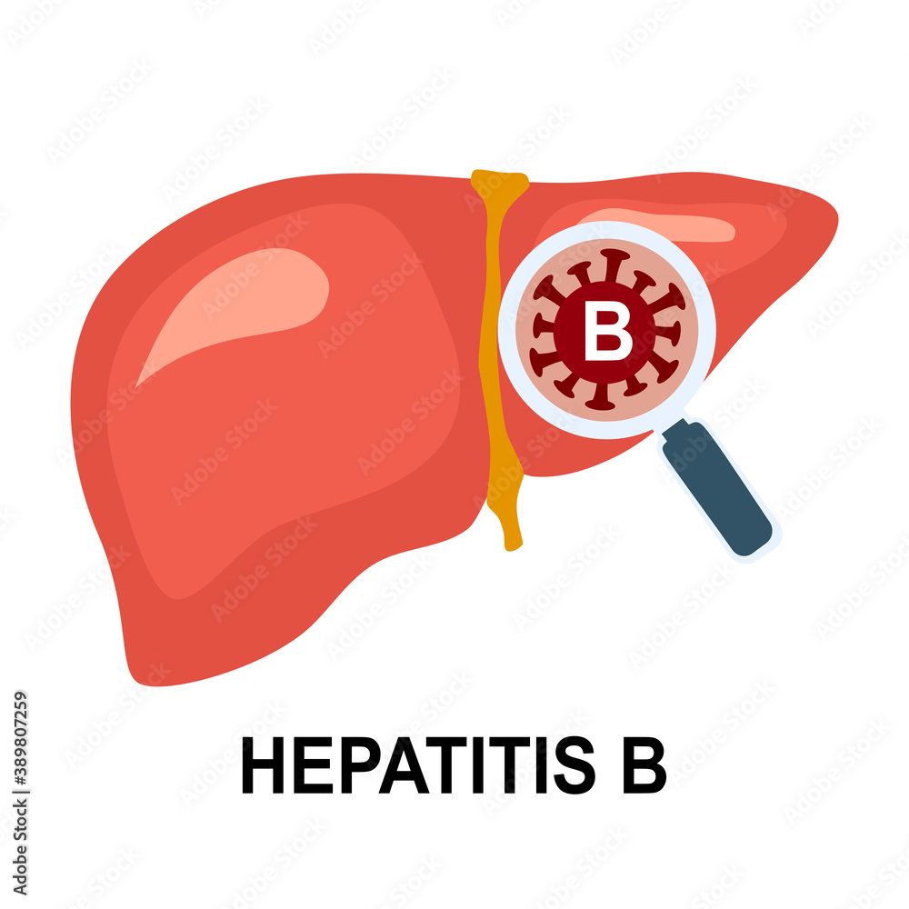 Hepatitis B disease concept vector illustration on white background ...