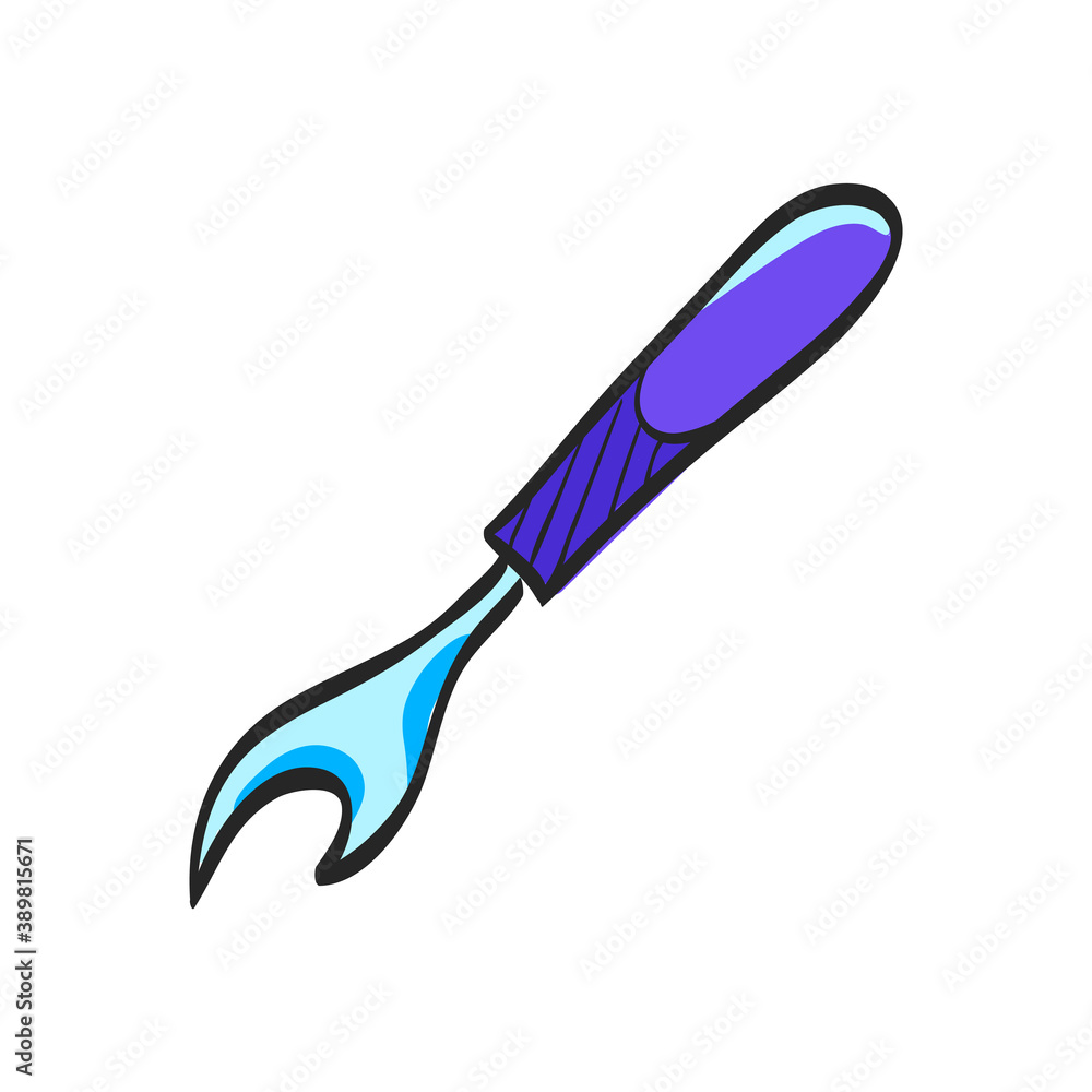 Seam ripper icon in color drawing. Sewing tailor dressmaker fashion ...