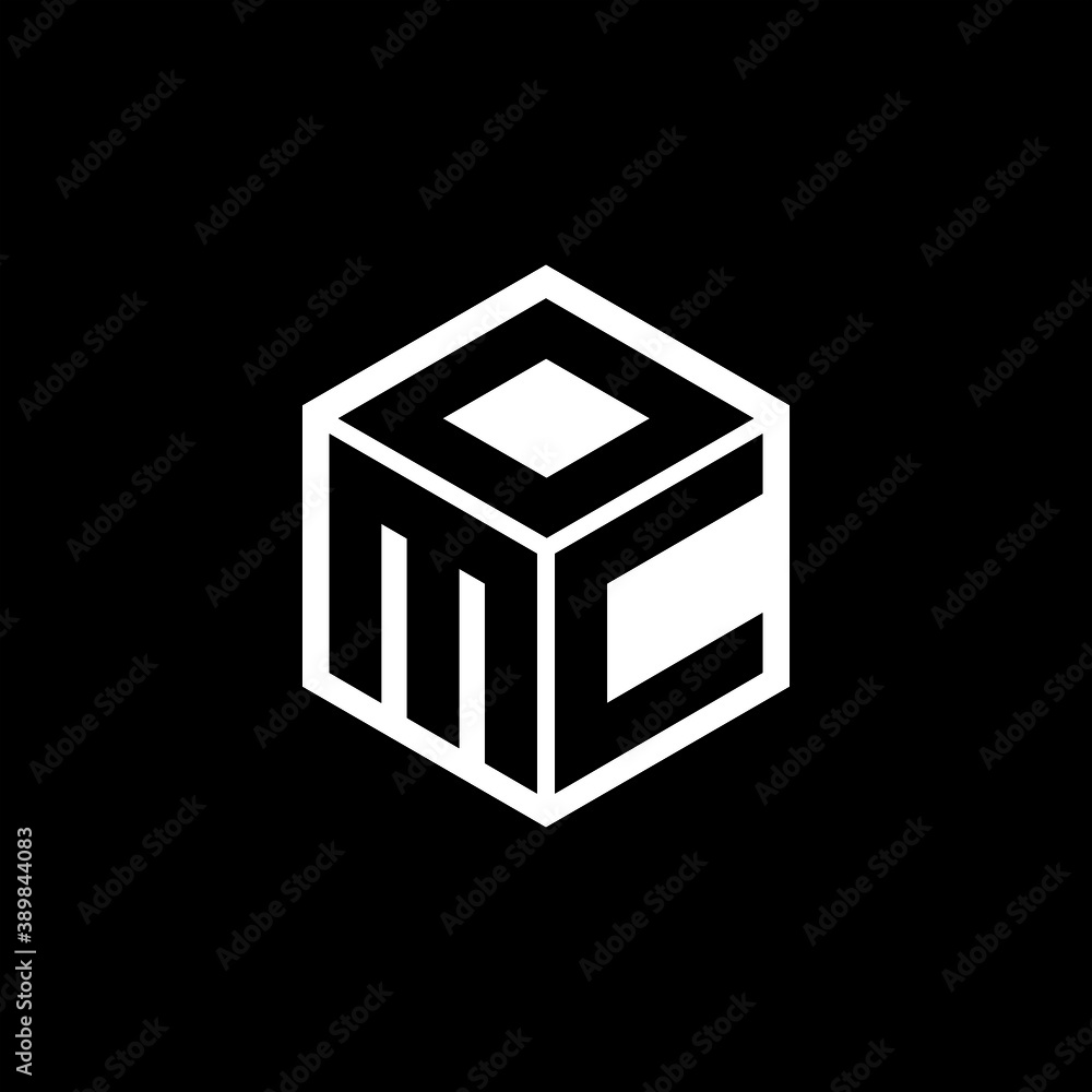 MCD letter logo design with black background in illustrator, cube logo ...