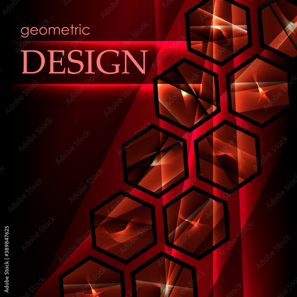 abstract red background with polygons Stock Vector | Adobe Stock