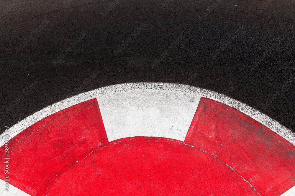 Curb close up turn curb high angle view directly above motor sport ...
