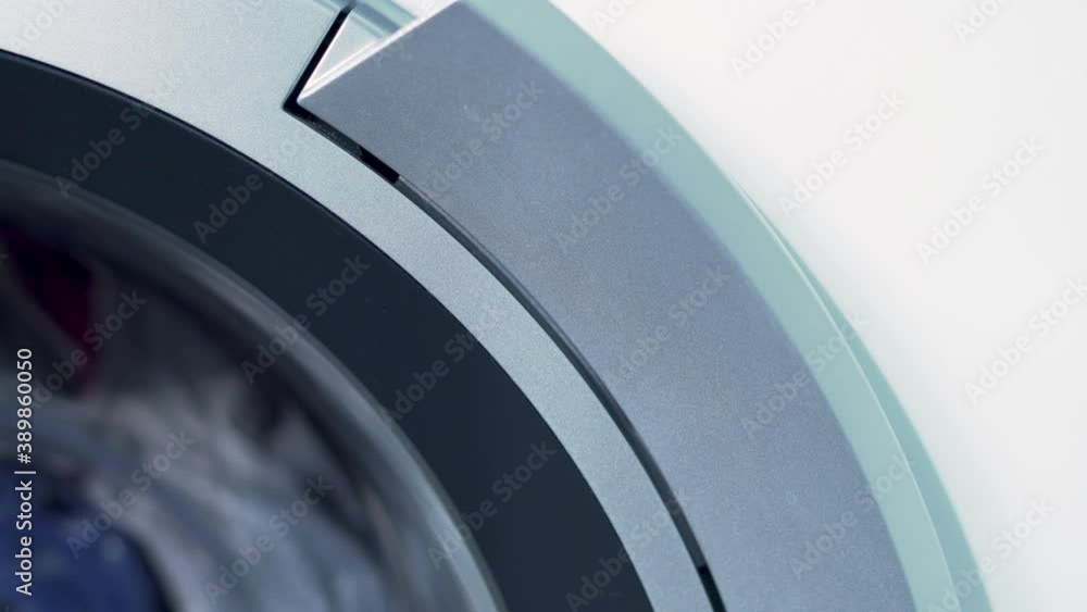 Macro Of The Rotating Part of the Washing Machine Wheel. Comfortable ...