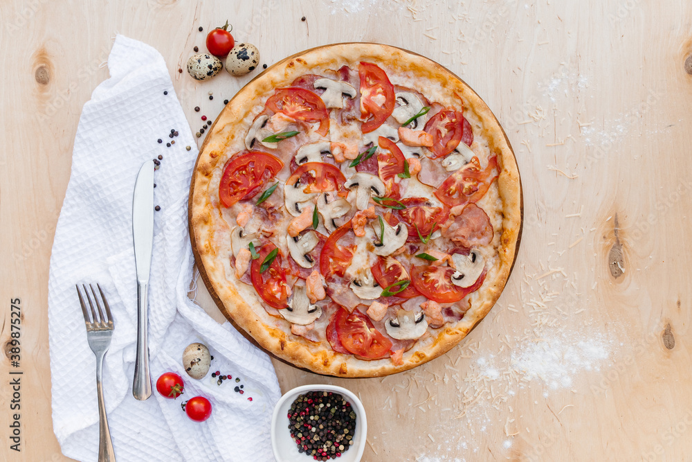 Delicious Italian pizza made according to this recipe. Sprinkled with ...