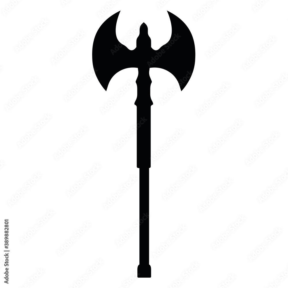 Vetor do Stock: Medieval war type of weapon hatchet, concept icon axe ...