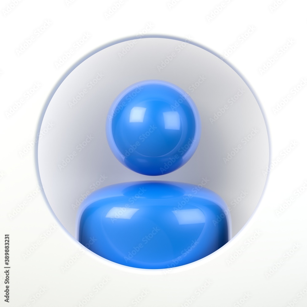 blue male Avatar blank shape in white hole. suitable for avatar ...