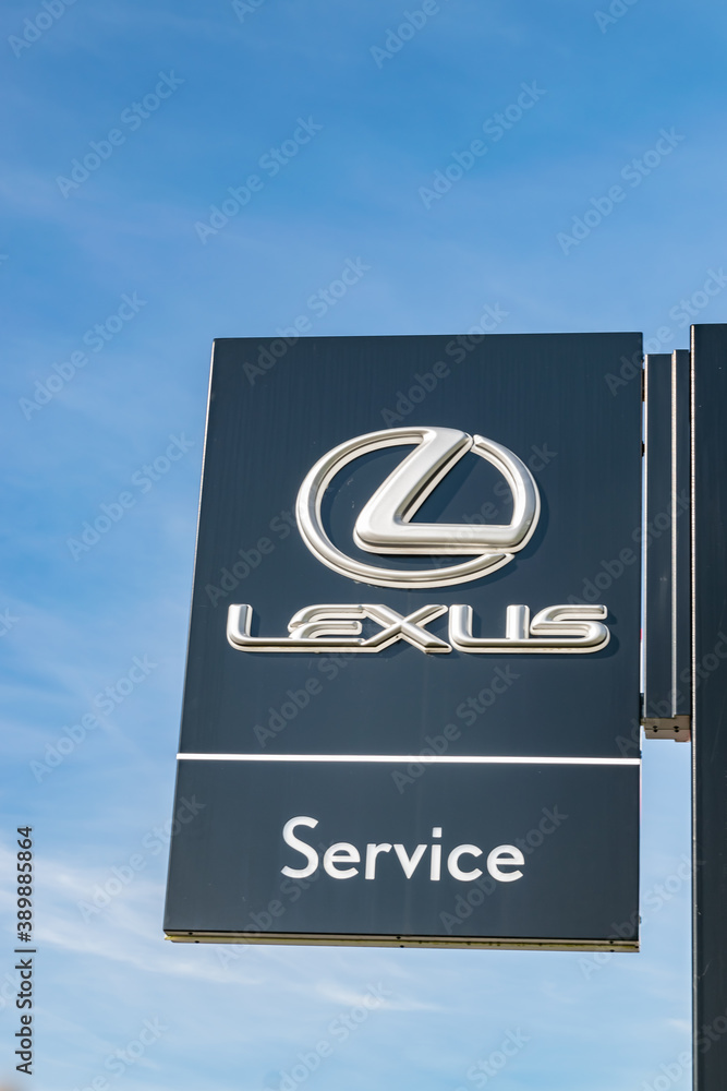 Mouscron,BELGIUM-February17,2019: View of the Lexus brand logo and ...