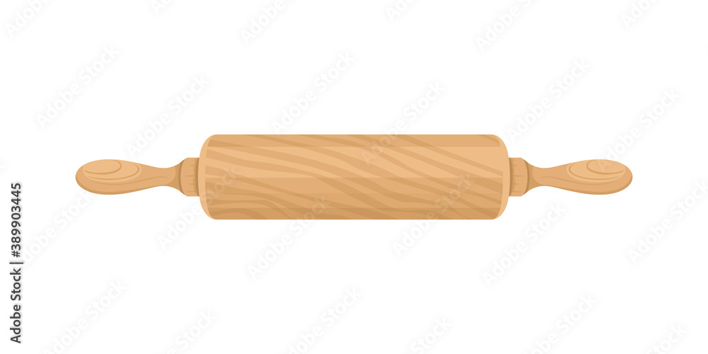 Rolling pin isolated on white background. Vector illustration in ...