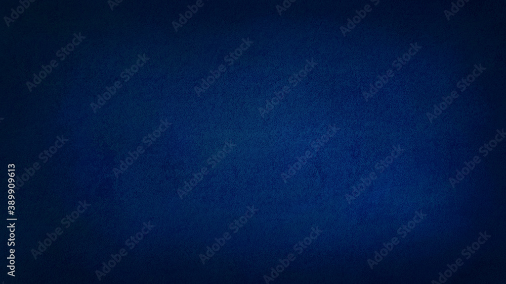 blank dark blue wall texture surface background with dark corners ...