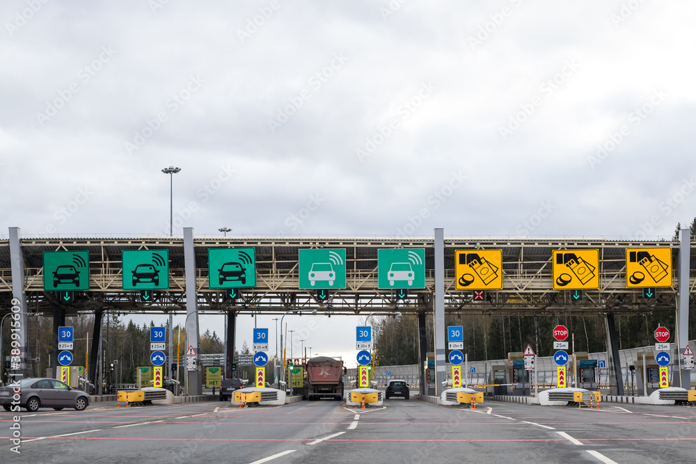 toll road or tollway on the controlled-access highway. Forced traffic ...