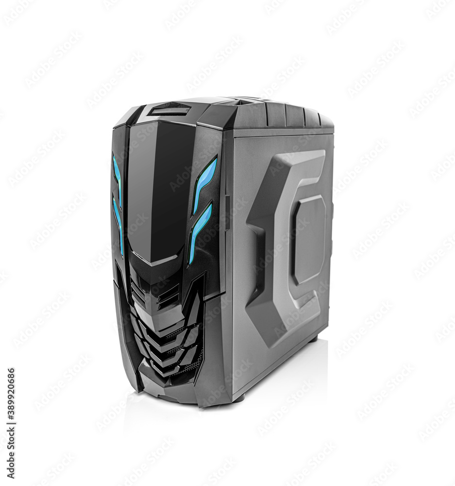 Computer system unit isolated on white background. Stock Photo | Adobe ...
