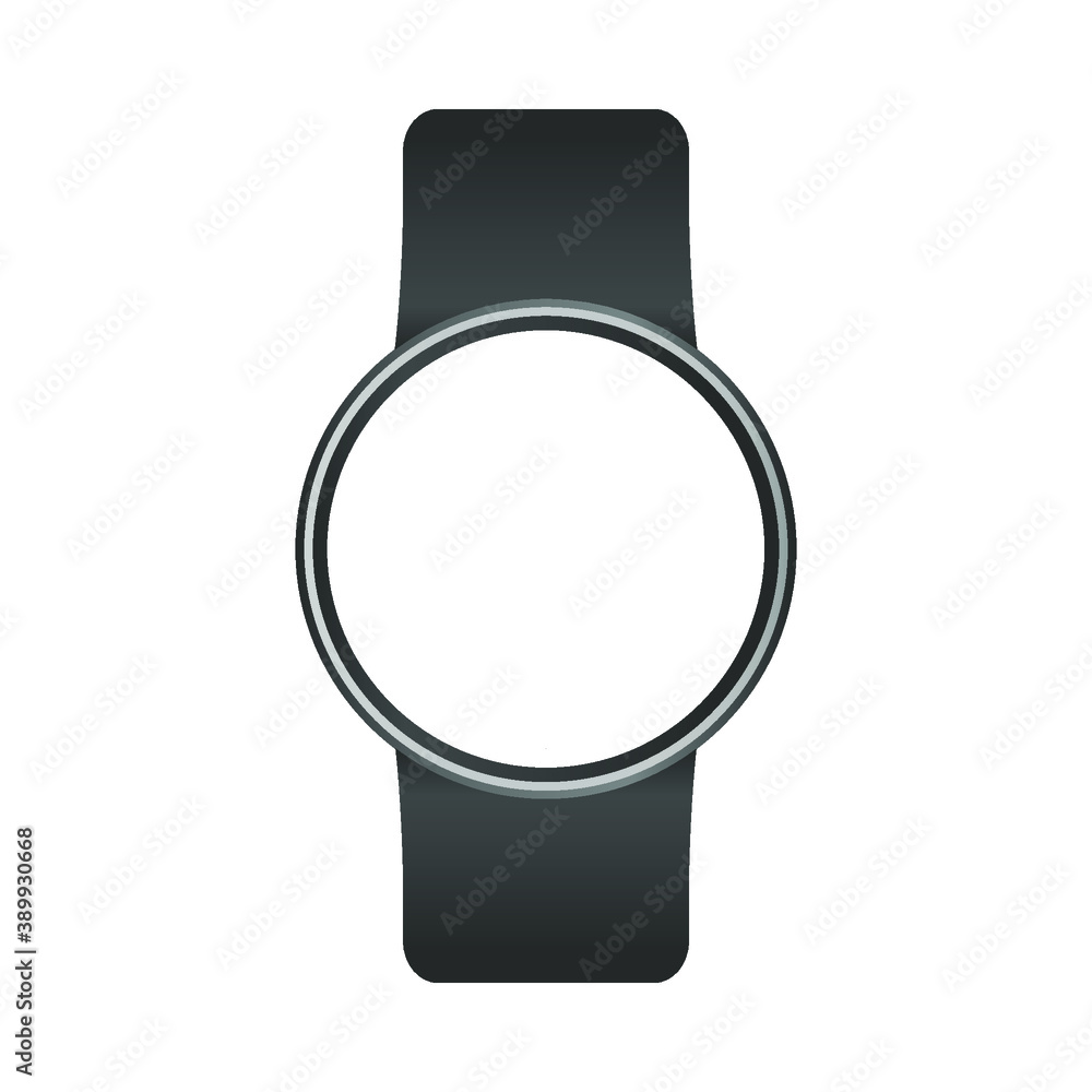 Mockup round smart watch with white background. Vector illustration ...