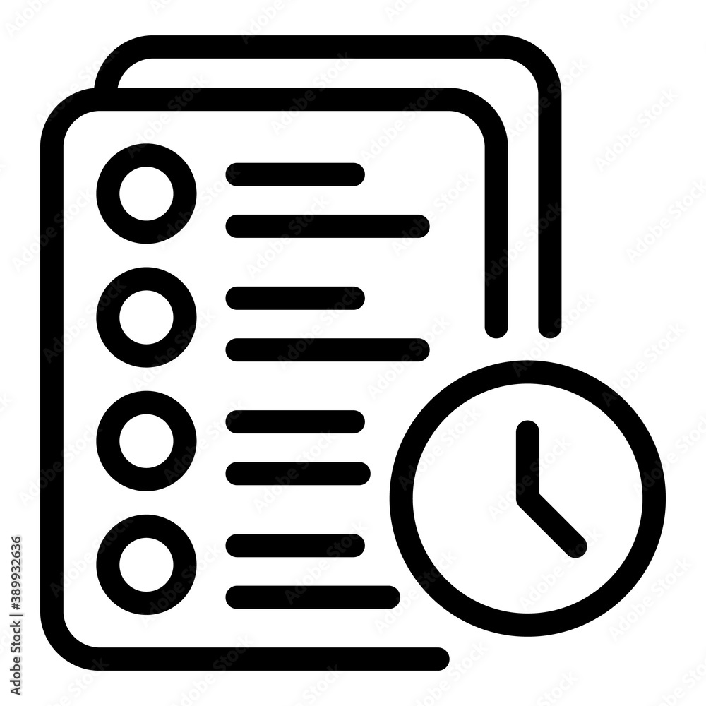 Assignment Time Icon Outline Assignment Time Vector Icon For Web