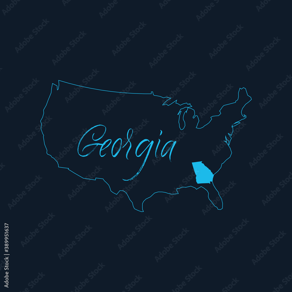 Georgia state highlighted on United States of America map , USA ...