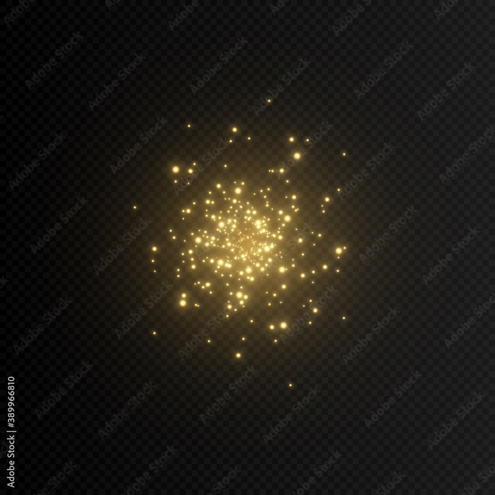 Vector gold dust. A flash of sparks. A flash of sparkles, stars, dust ...