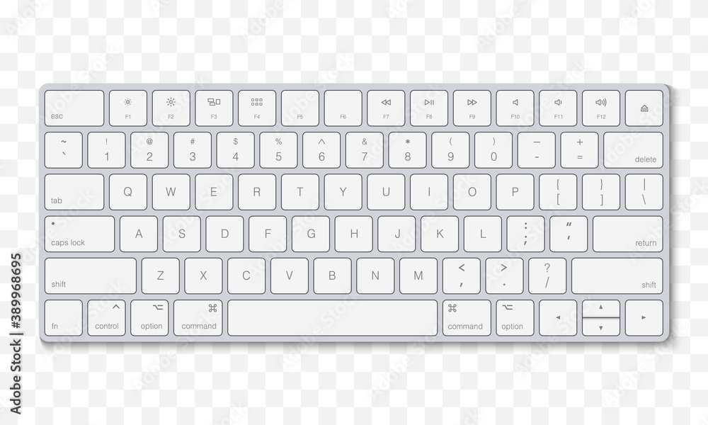 Modern computer keyboard Isolated on transparent background, vector ...