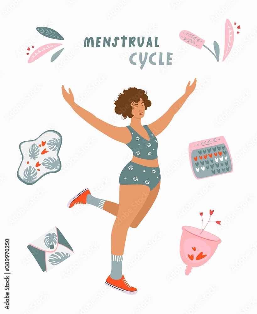 Female menstrual cycle. Eco protection for woman in critical days ...