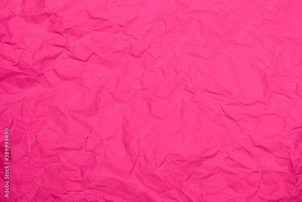 Foto Stock Pink crumpled paper texture background. Pink wrinkled paper ...