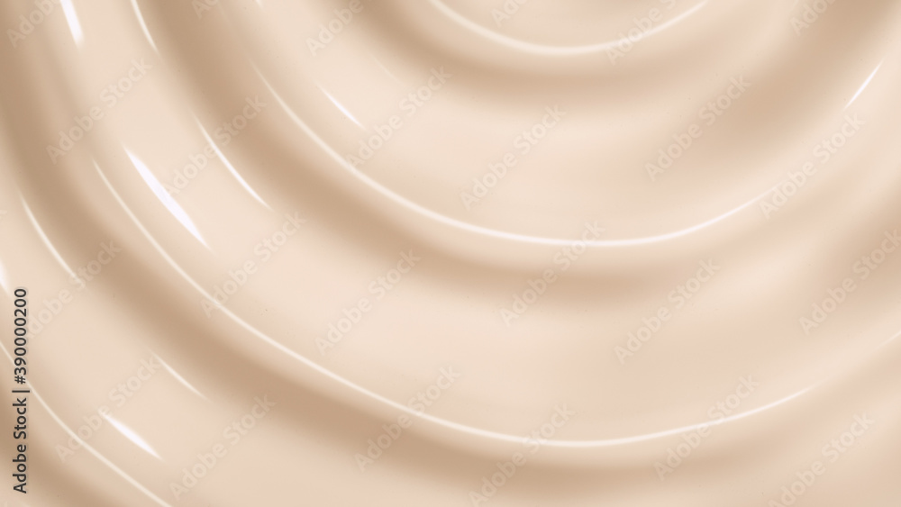 organic cream nude color plastic 3d render abstract wave background ...