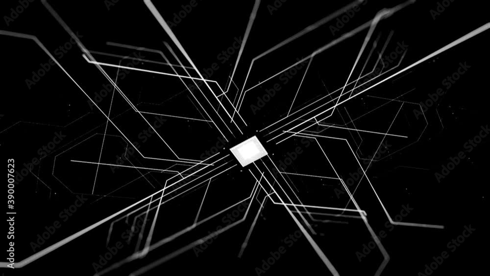 Process of automatically signal transmission on black background ...