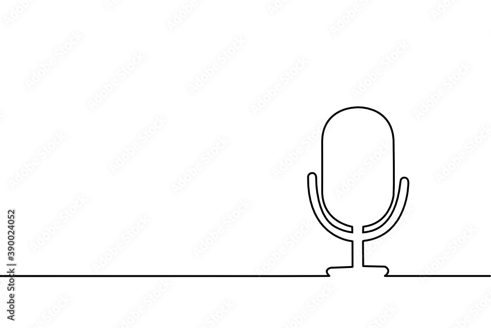 Continuous line drawing of sound. Stock Vector | Adobe Stock
